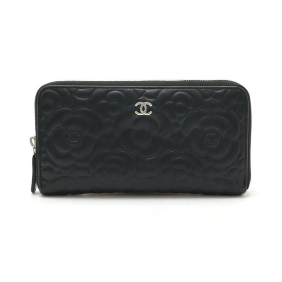 CHANEL | Bags | Chanel Black Leather Coco Mark Wallet | Poshmark